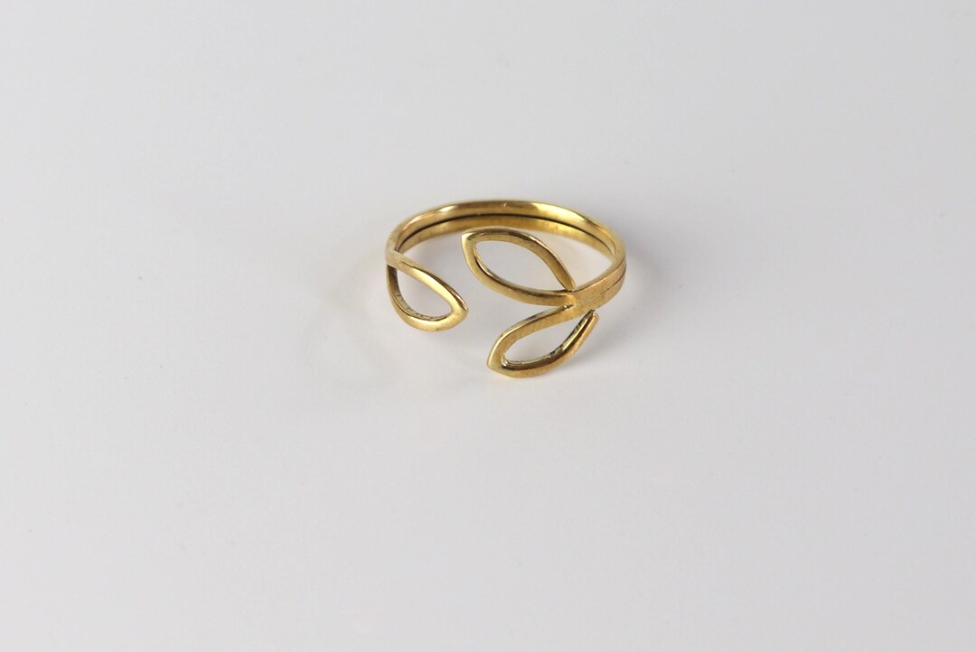 Tombak-messing-ring Mit Floralem Design, Kombinierbar, Stapelbar ...