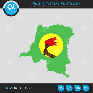 ZAIRE African Country World National Nation Flag SVG Cut Files Vector ...