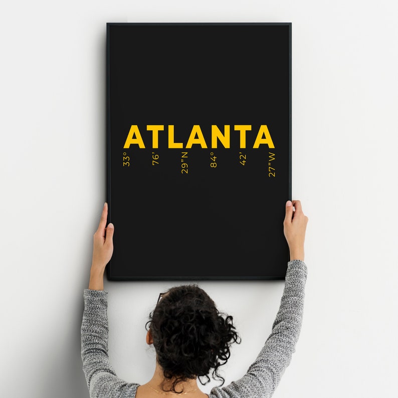 Atlanta Latitude and Longitude SVG Cut Files Vector Files Clip Art Cut ...