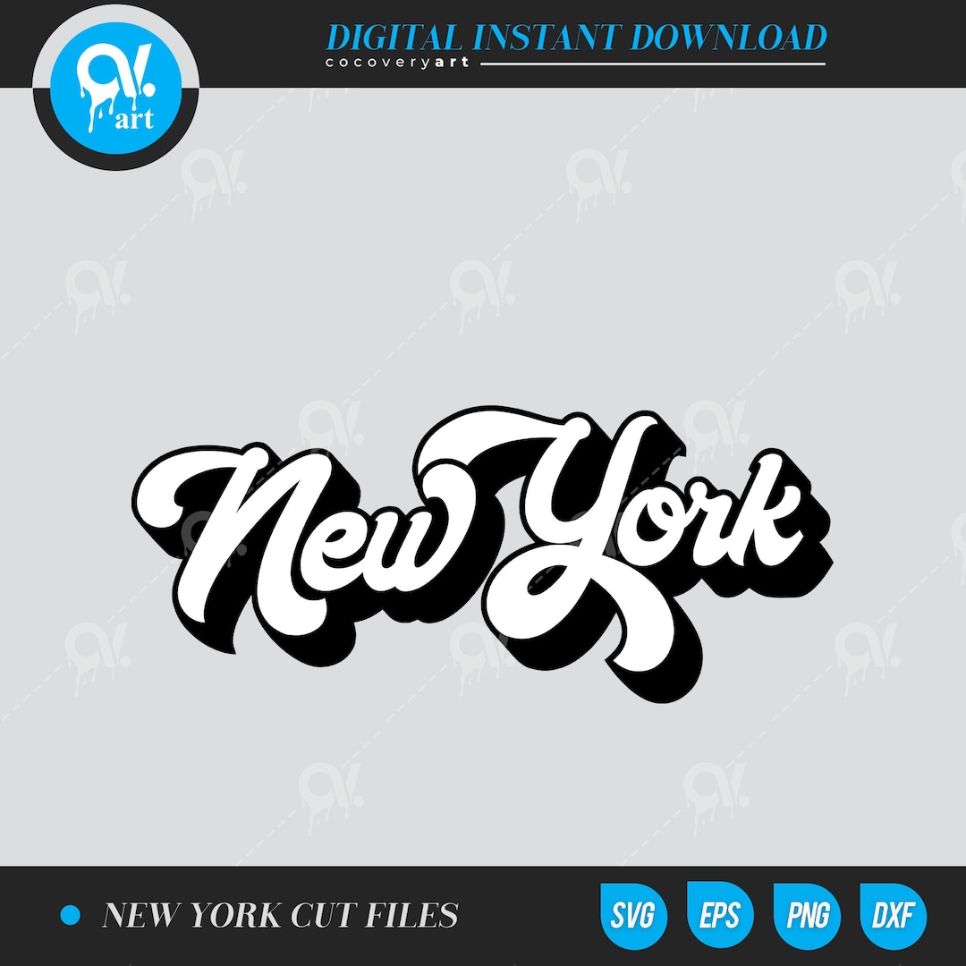 New York, Ai, Eps, Png, Svg, Dxf File for Silhouette Cameo, Curio, Cut ...