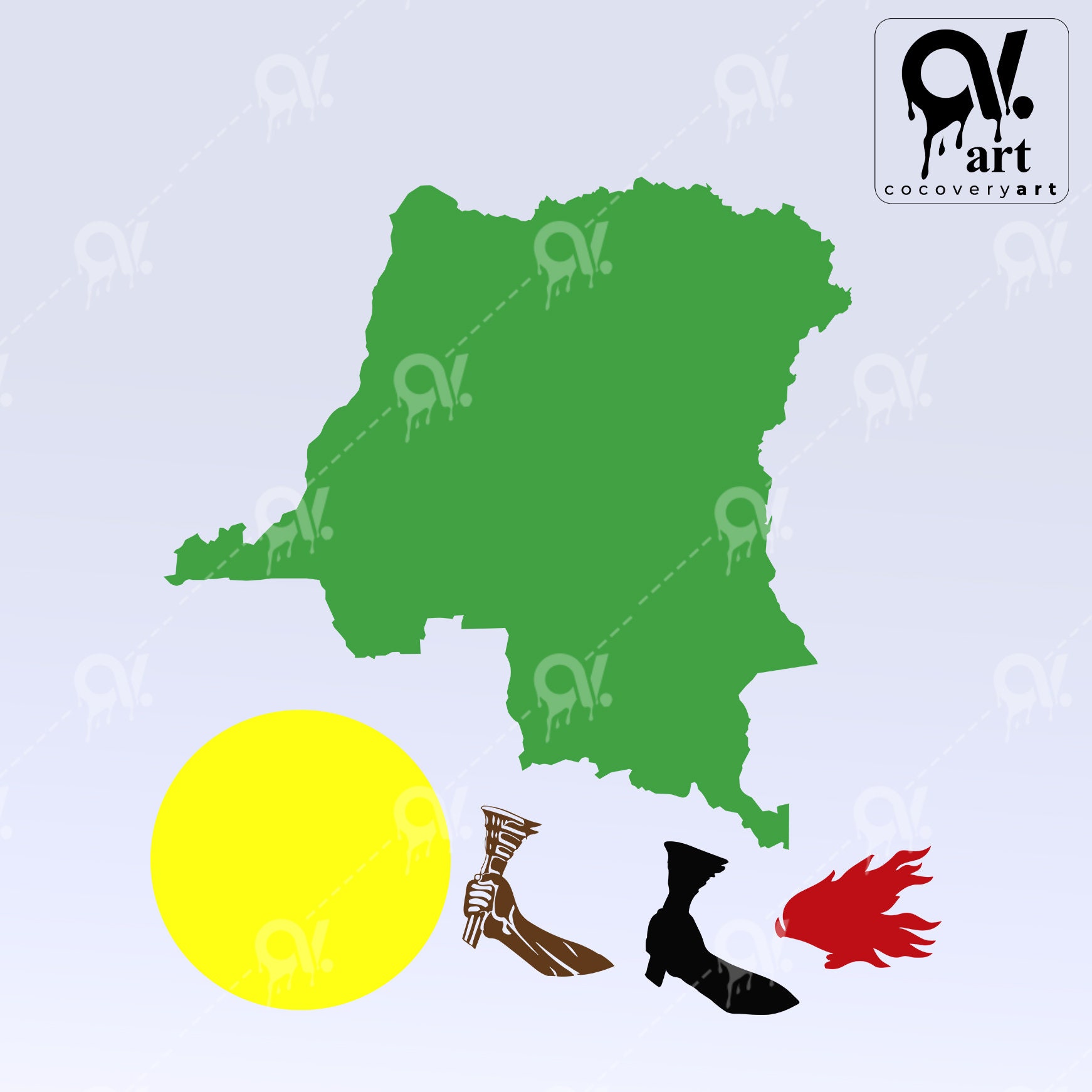 ZAIRE African Country World National Nation Flag ,logo Art Svg, Eps ...