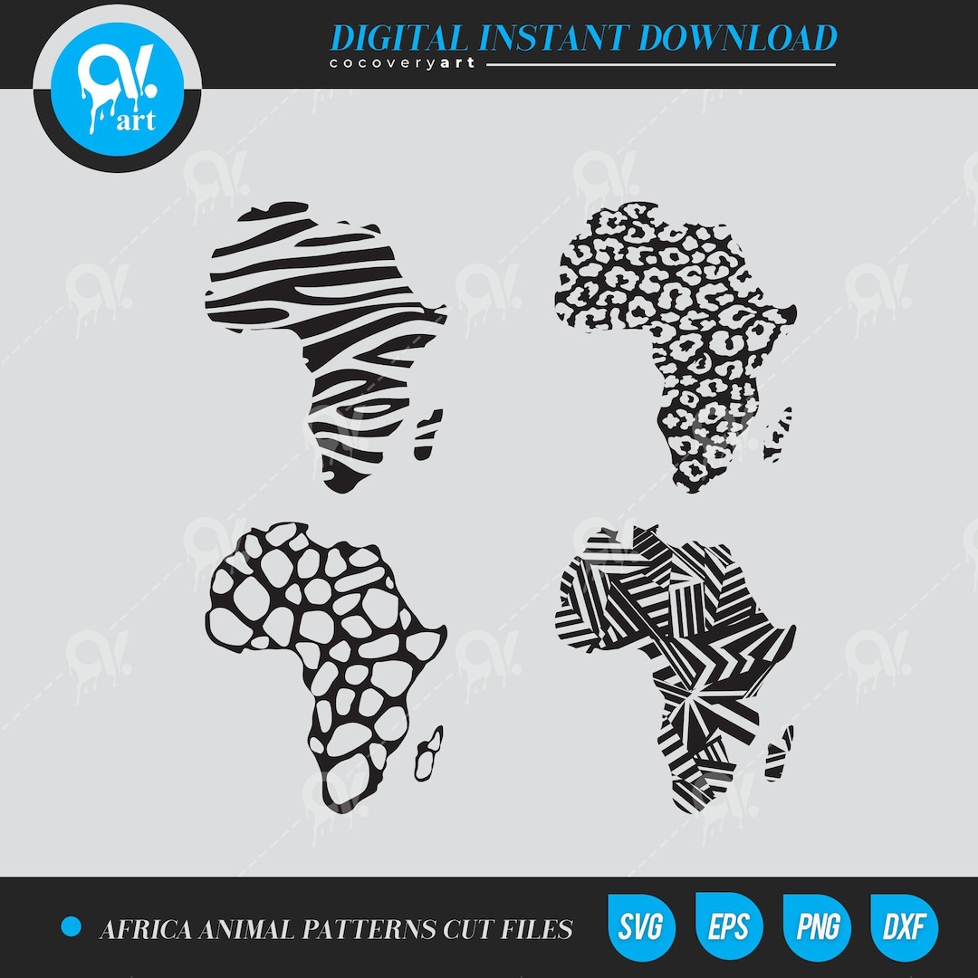 Africa Animal Patterns Bundle Cut File for Cutting Machines, SVG Cut ...