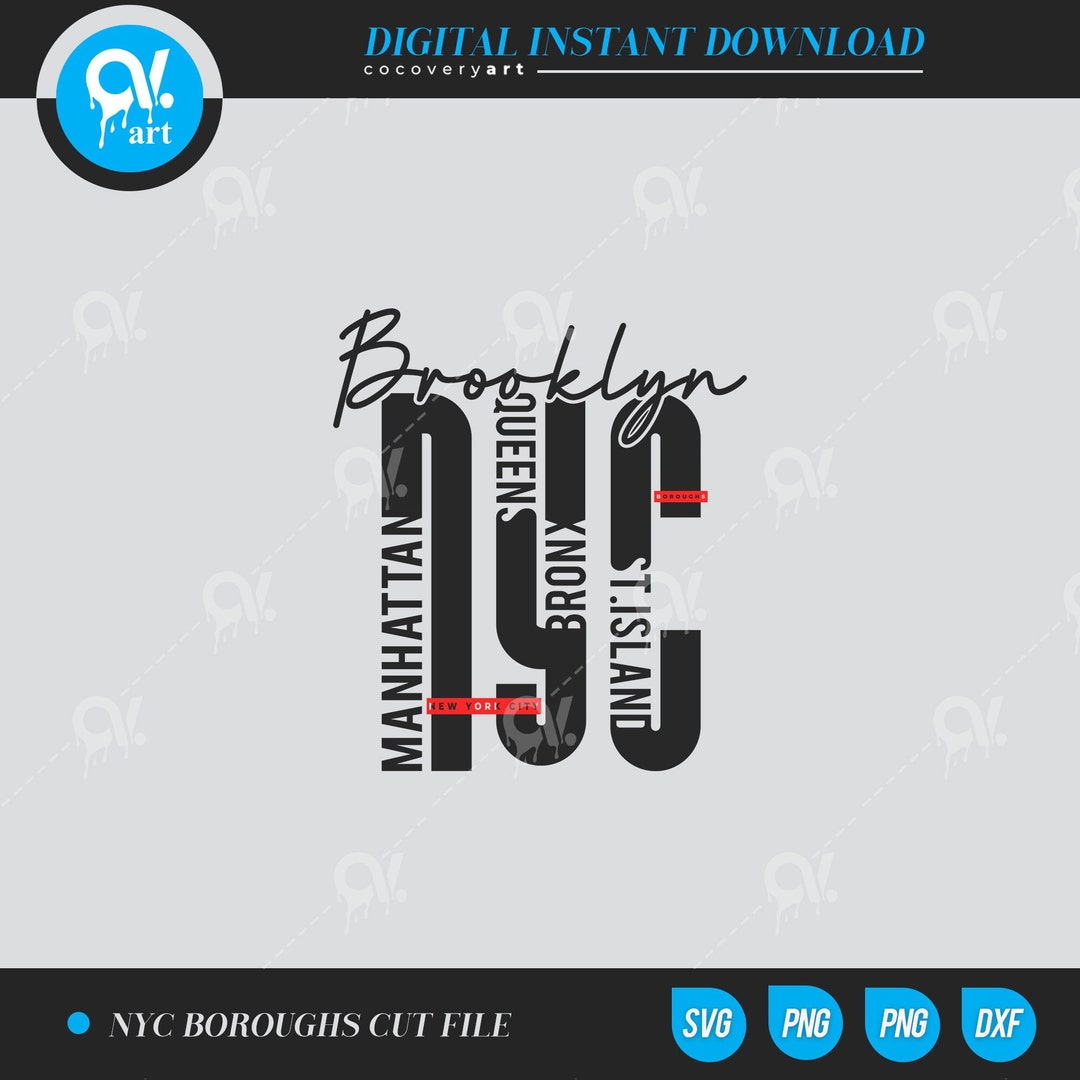 Brooklyn New York City Boroughs SVG Cut Files Vector Files Clip Art Cut ...