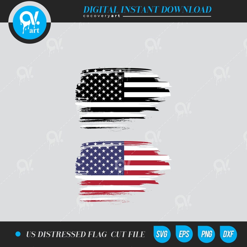 American Distressed Flag Silhouette Svg Eps Dxf File for - Etsy