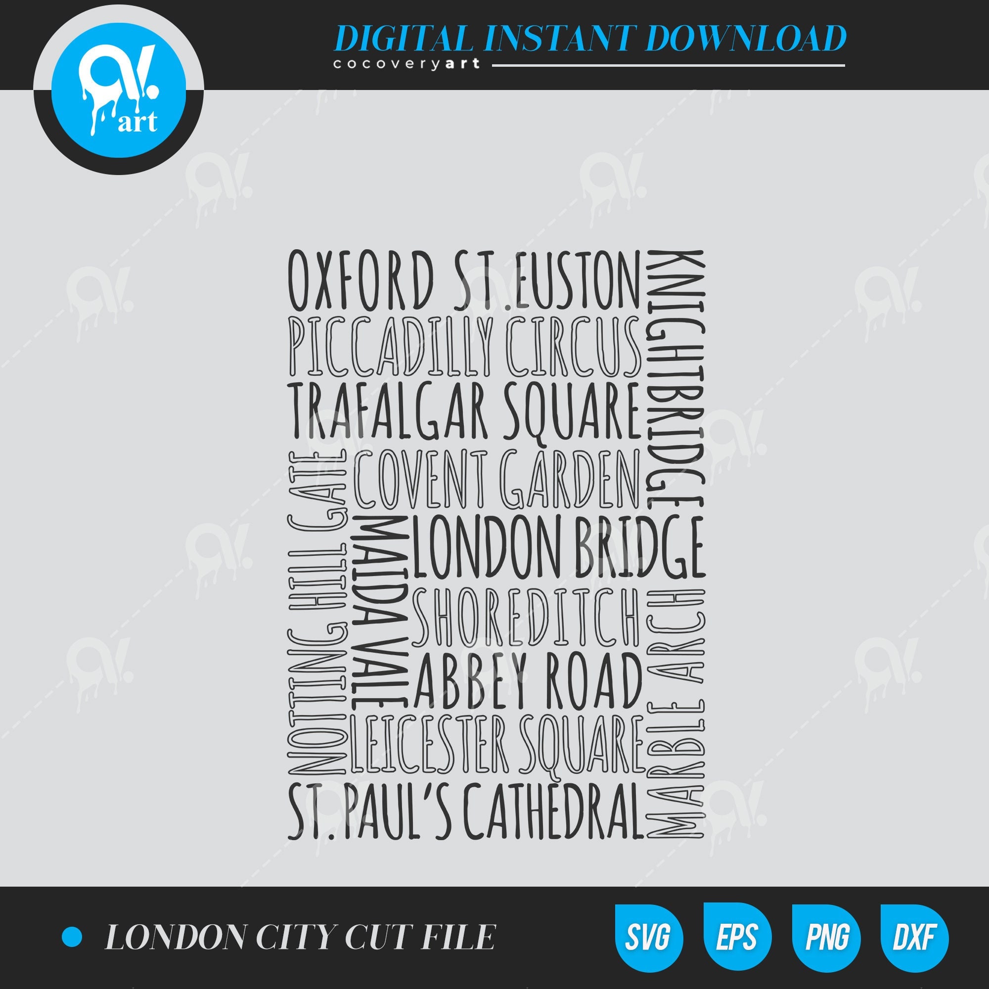 London City Famous Places Svg, Dxf, Eps, Ai, Png Cut File for Cutting ...