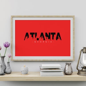 Atlanta Georgia Skyline SVG Cut Files Vector Files Clip Art Cut Files ...