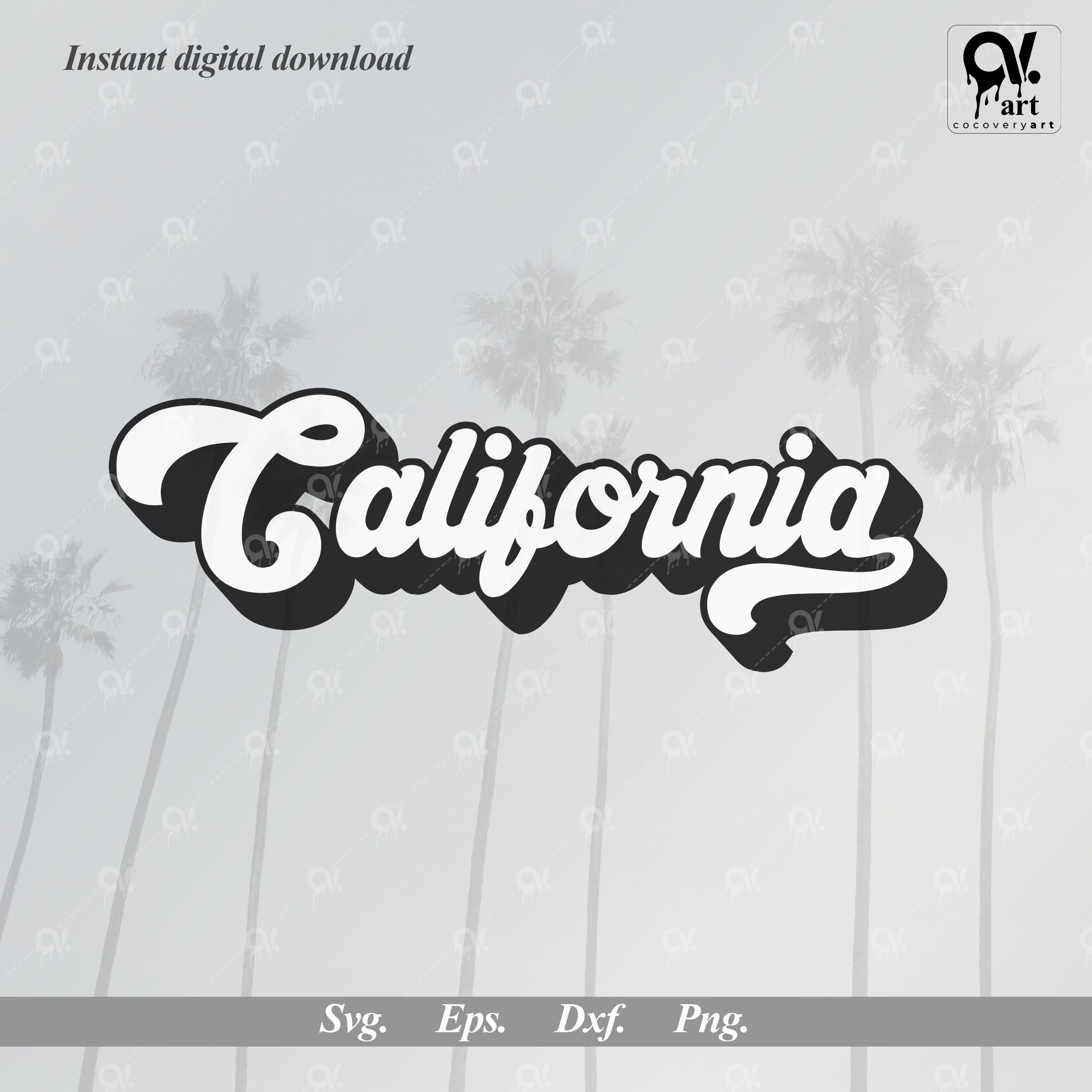 California USA Ai Eps Png Svg Dxf File for Silhouette - Etsy