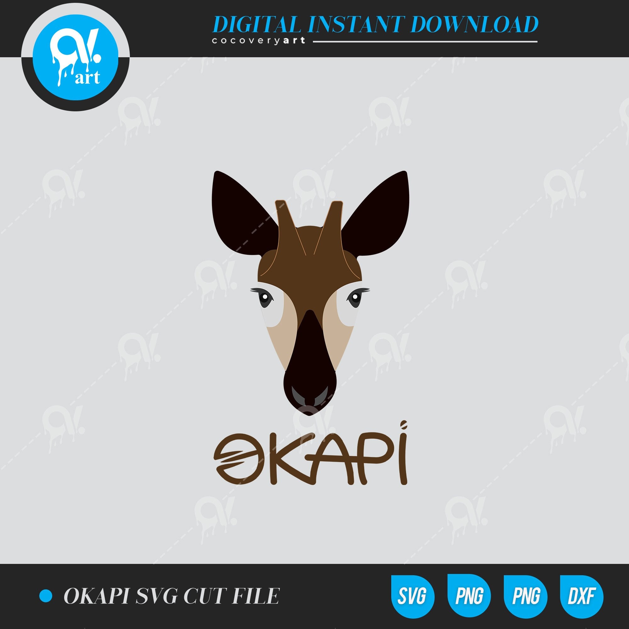 Okapi Head Animal DR Congo Art Logo SVG Cut Files Vector Files - Etsy