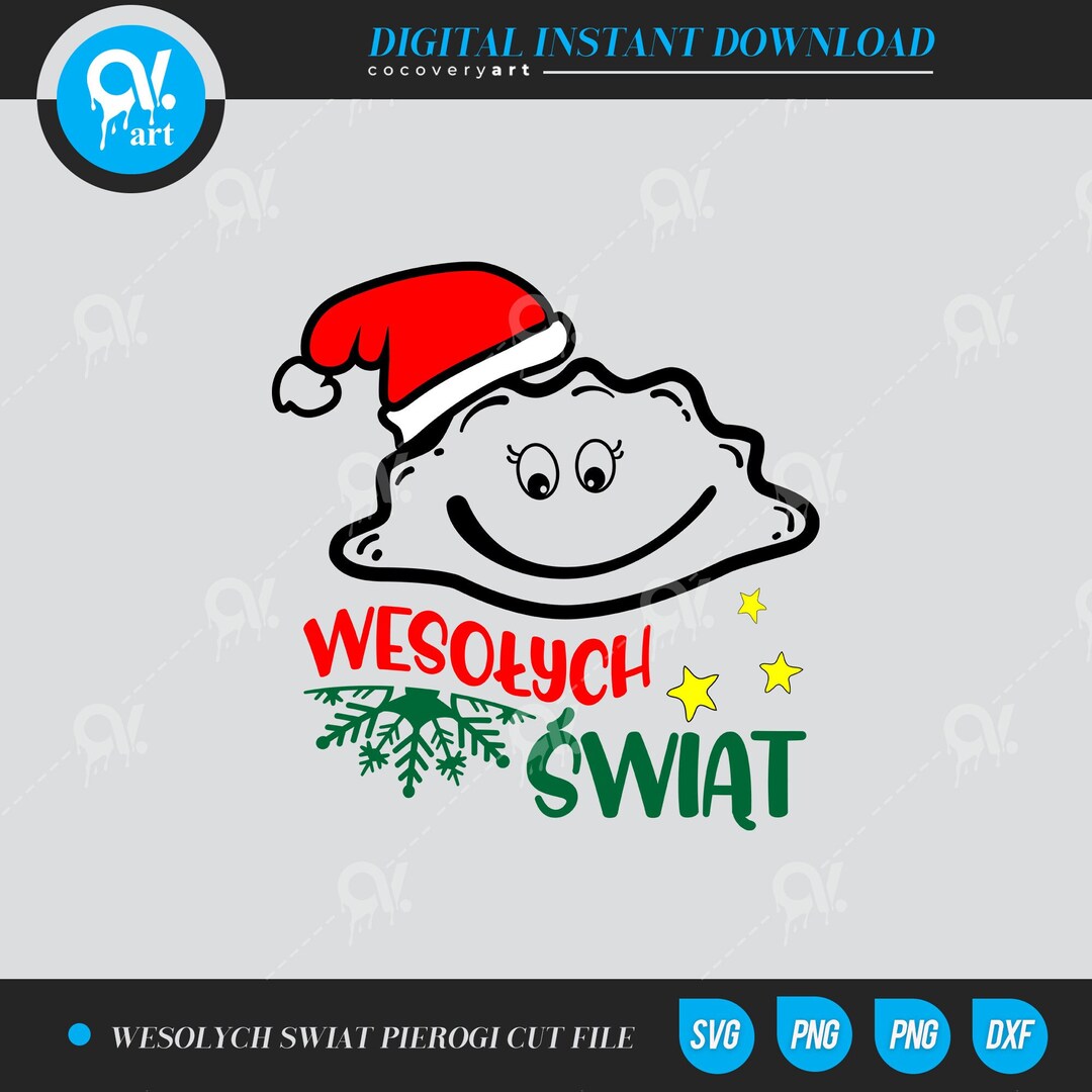 Wesolych Swiat Pierogi Merry Christmas SVG Cut Files Vector Files Clip ...