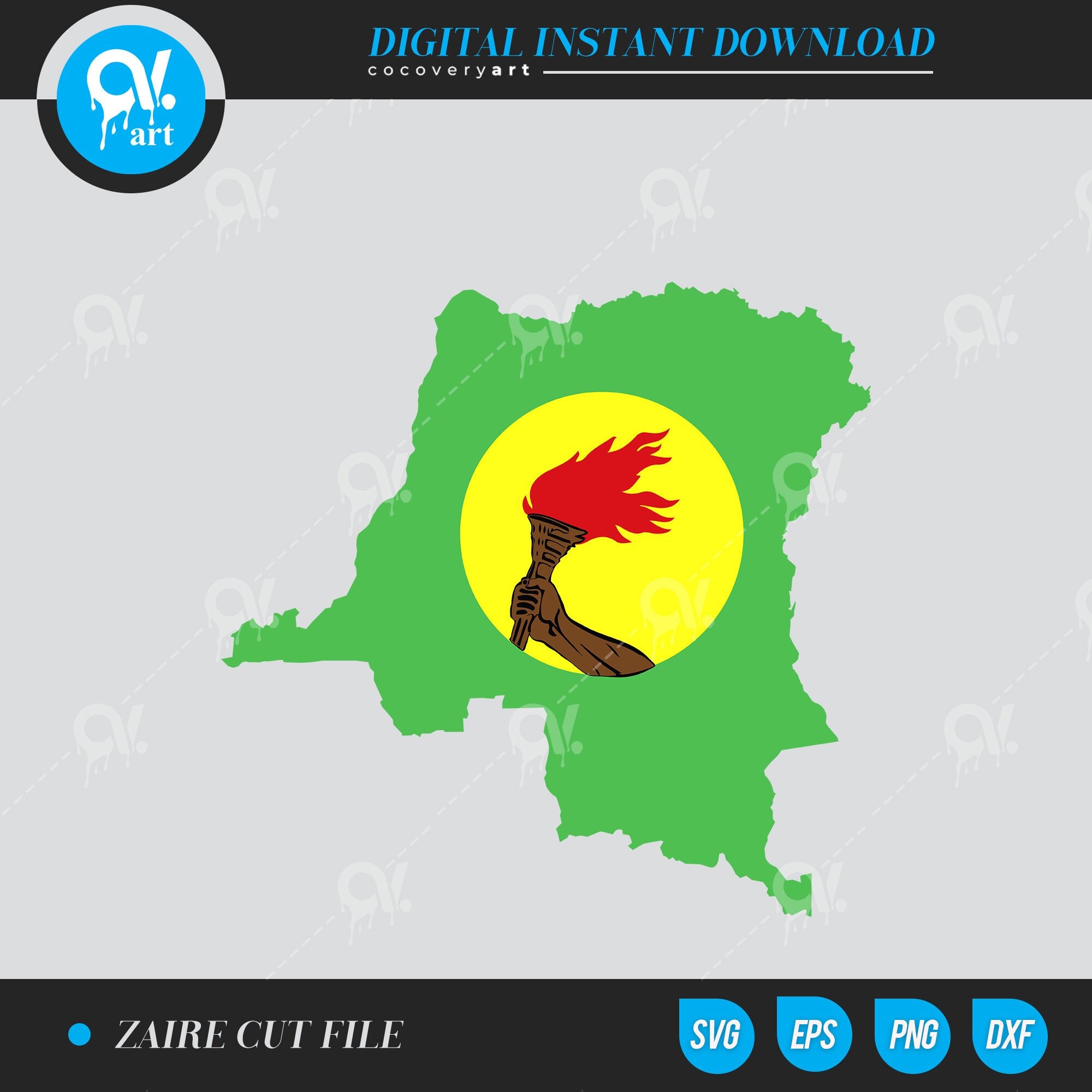 ZAIRE African Country World National Nation Flag SVG Cut Files Vector ...