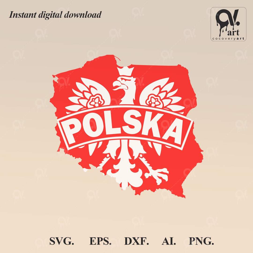 Polish Map Eagle Orzel Polski Svg Eps Png Dxf Silhouette - Etsy