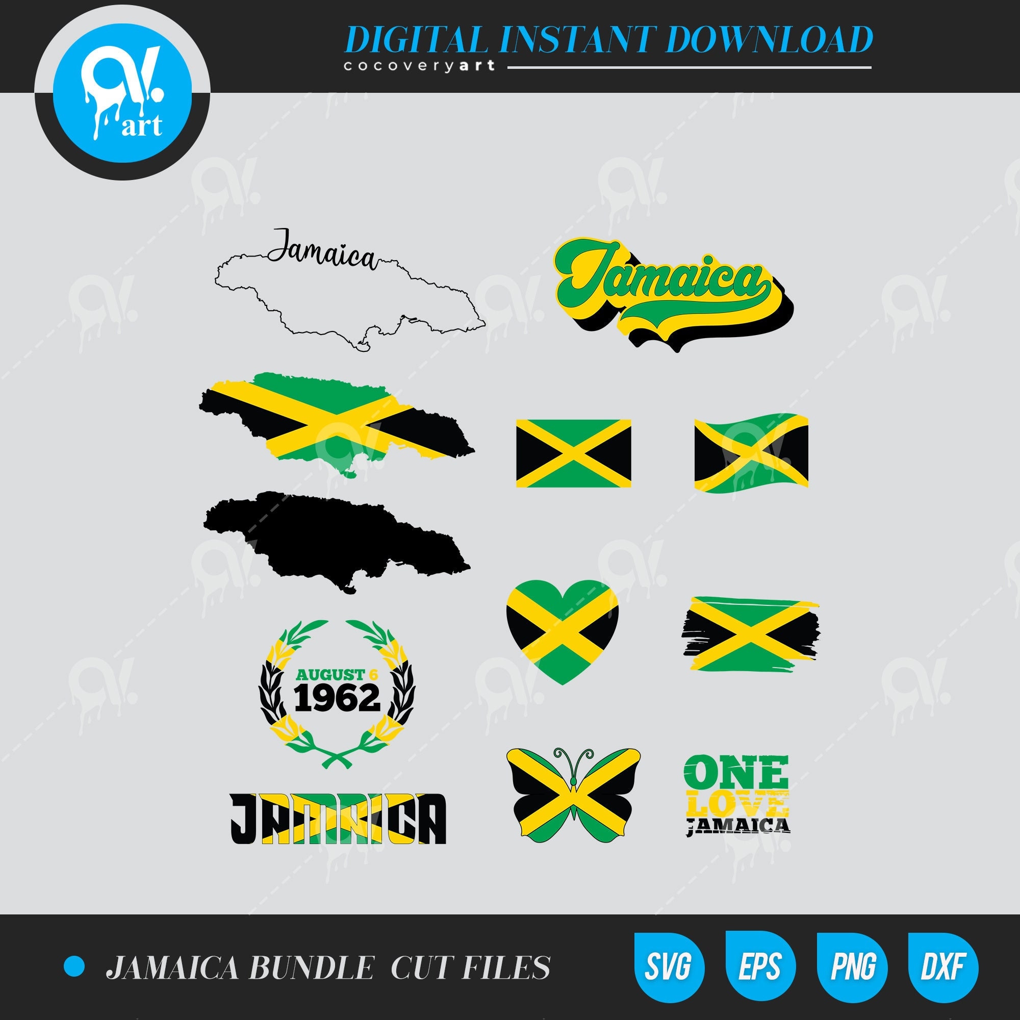 Jamaica SVG Bundle: Vector Cut Files, Clip Art (digital Download) - Etsy