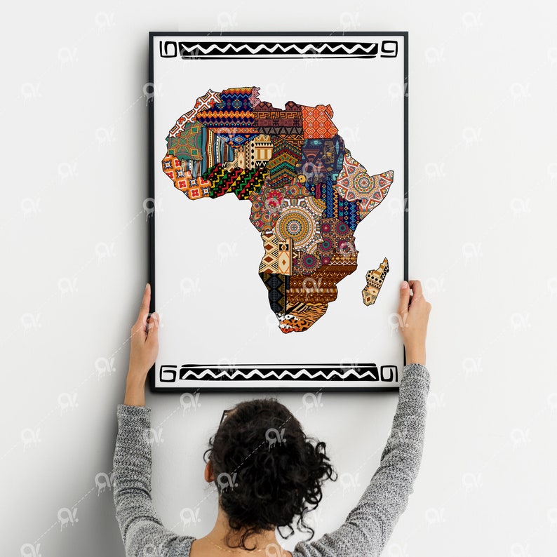 African Countries Patterns Map All Countries Ai. Eps, Jpg, SVG File for ...
