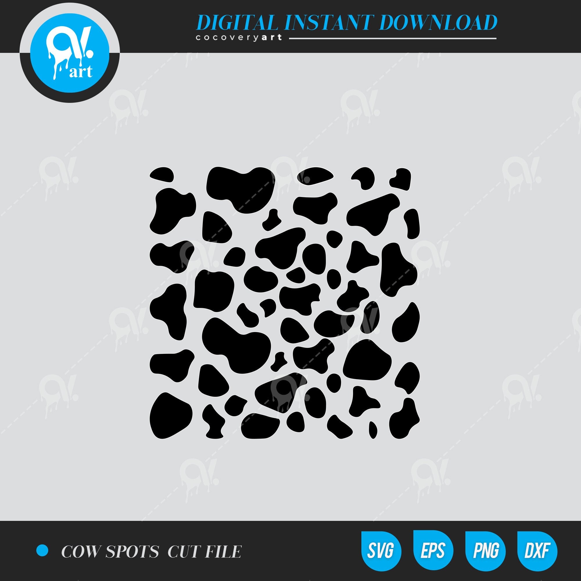 Cow Print, Cow Spots, Cow Print Pattern SVG, Cut Files Cow Spots Vector ...