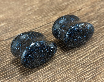 Dark Blue Plugs Gold Gauges Blue Wedding Plugs 0g 00g 1/2 Inch - Etsy