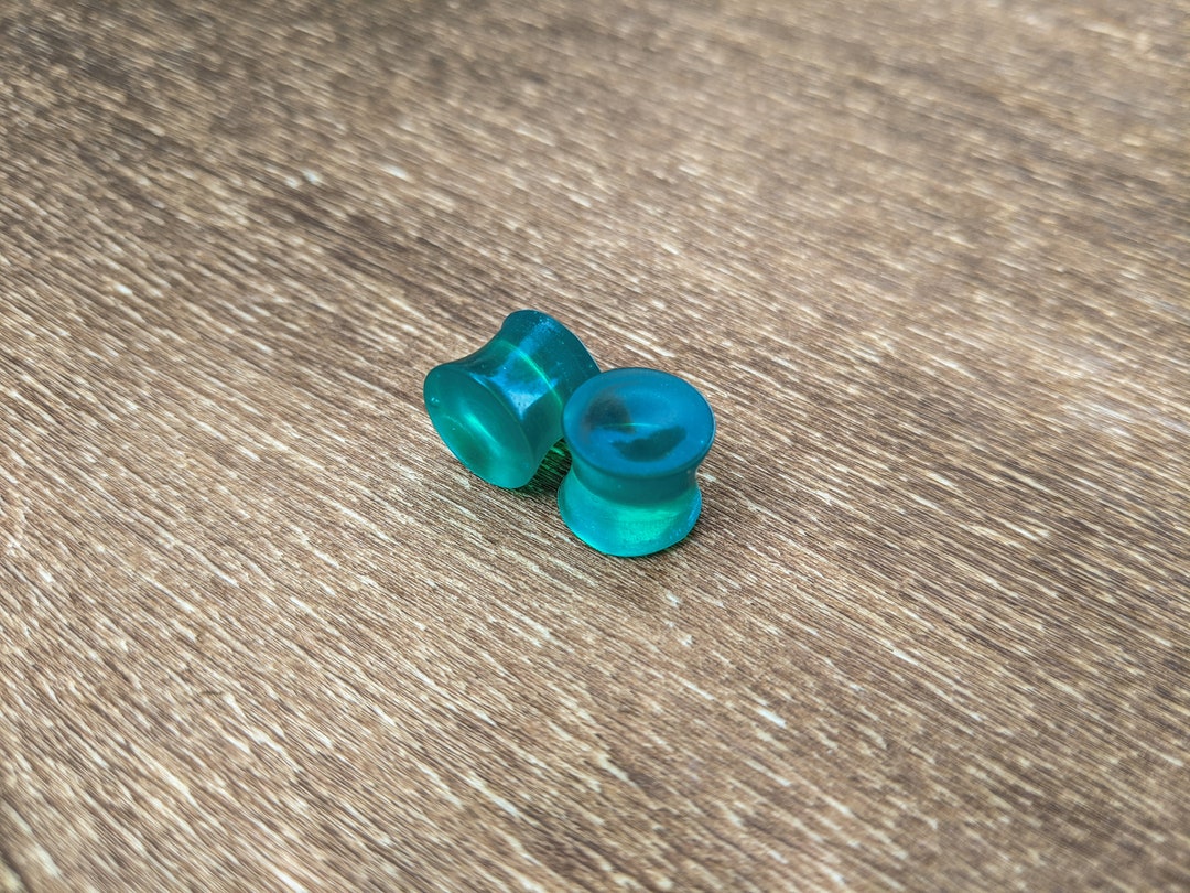 Clear Green Round Plugs, Green Plugs, Double Flare Plugs, Body Jewelry ...