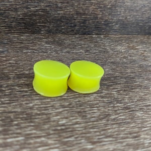 Bright Yellow Plugs, Yellow Plugs, Double Flare Plugs, Handmade Plugs ...