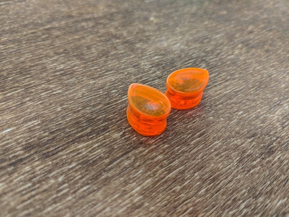 Clear Neon Orange Teardrop Plugs Teardrop Gauges Tear Drop - Etsy