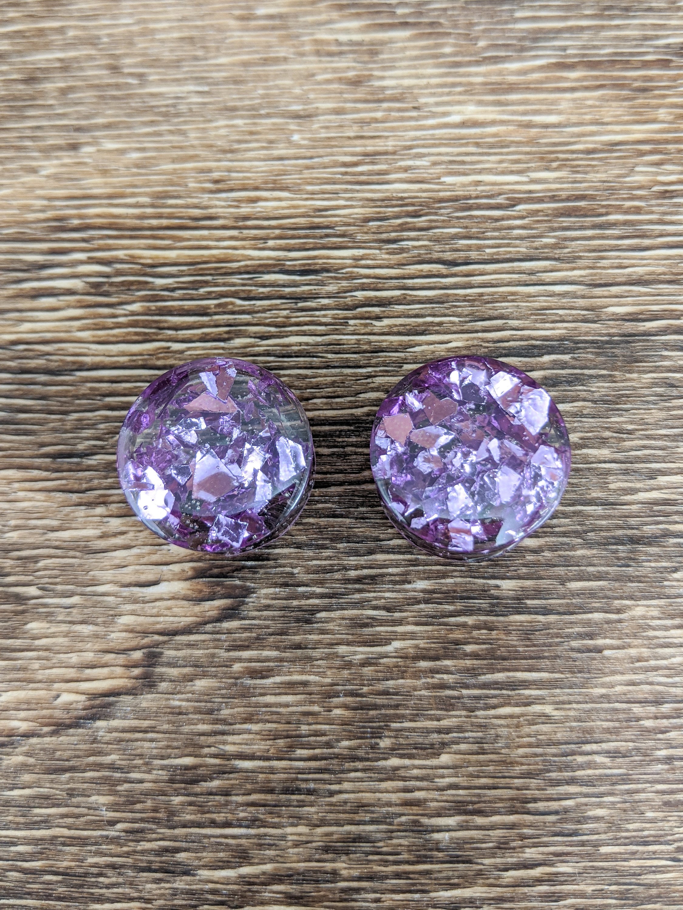 Purple Foil Glitter Round Plugs Purple Glitter Plugs Purple | Etsy