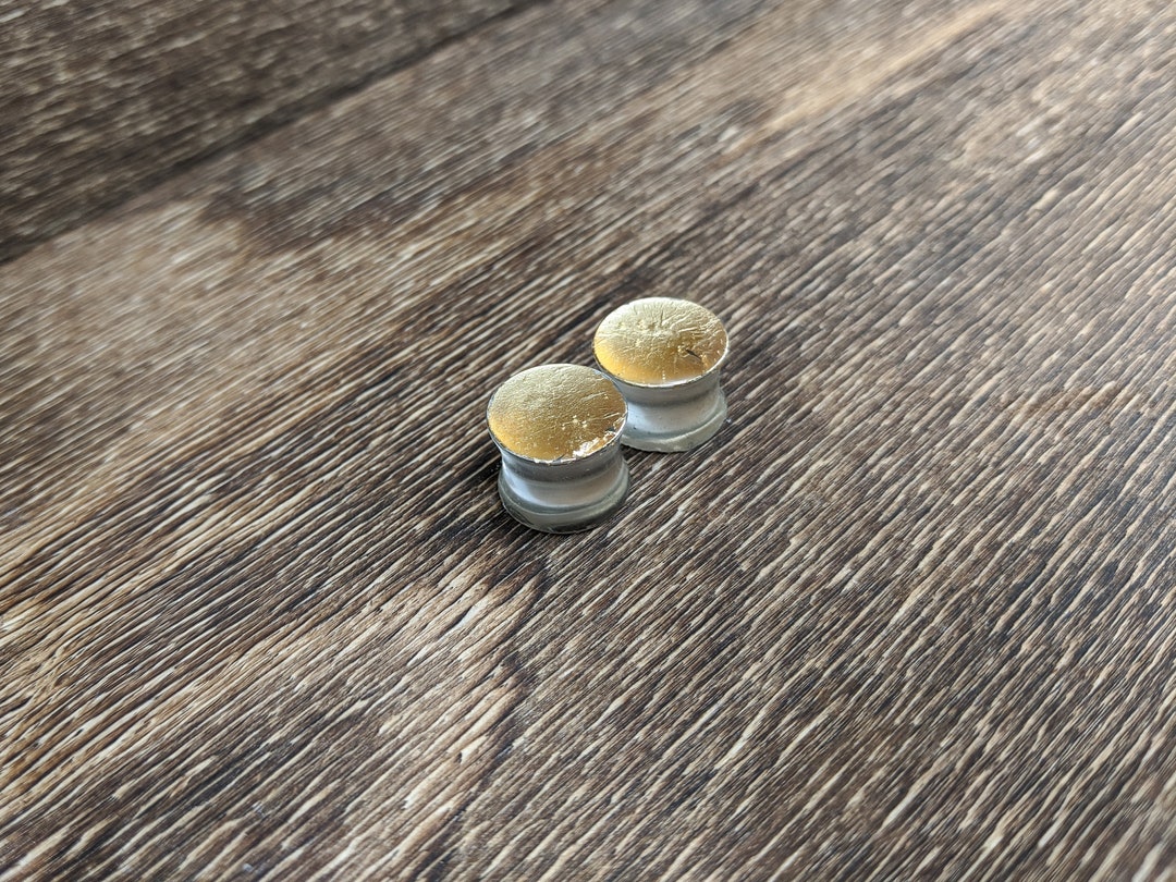 Metallic Gold Foil Plugs, Gold Gauges, Double Flare Plugs, Clear Plugs ...