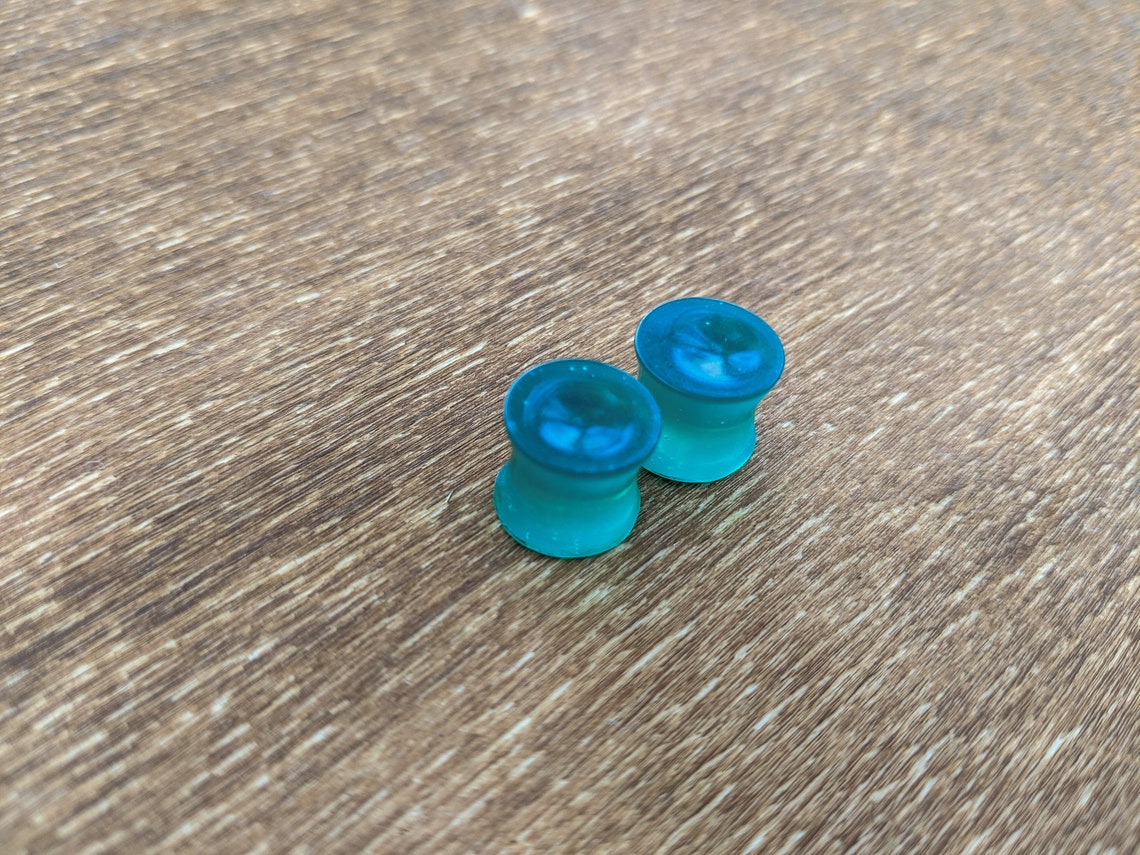 Clear Green Round Plugs Green Plugs Double Flare Plugs Body | Etsy