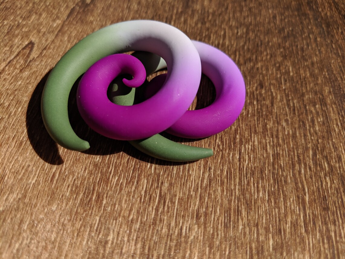 Genderqueer Pride Ombre Gauged Earringslgbtqia Customizable | Etsy