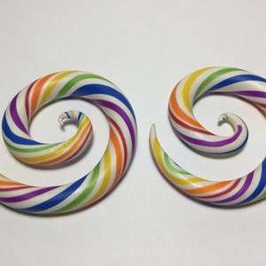 Rainbow Spirals, Rainbow Stripe, Pride, LGBT, LGBTQIA, White Striped ...