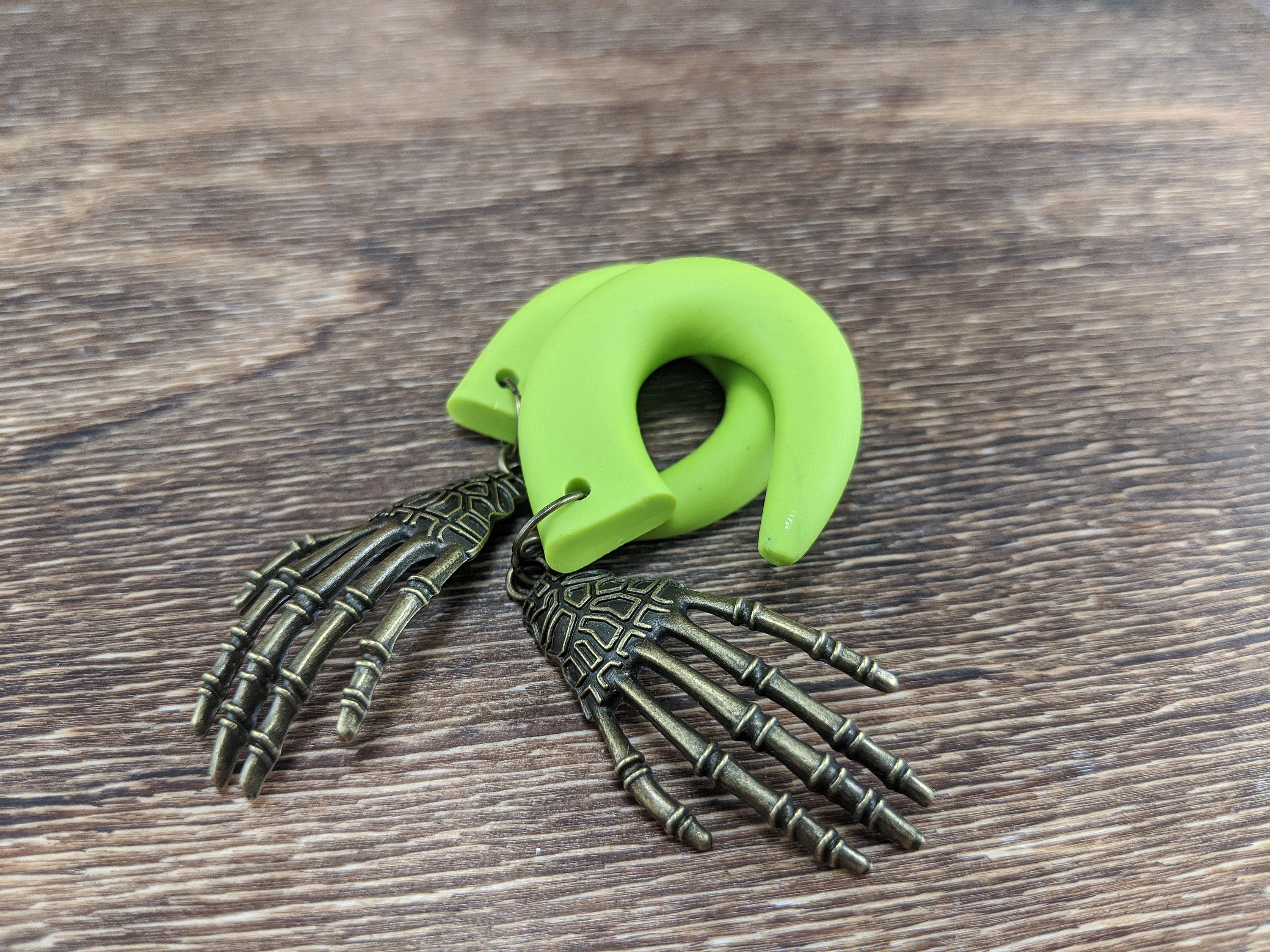 Skeleton Hand Gauged Hooks Halloween Plugs Customizable | Etsy