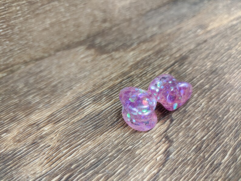 Purple Pink Opal Glitter Teardrop Plugs, Purple Holo Plugs, Teardrop ...