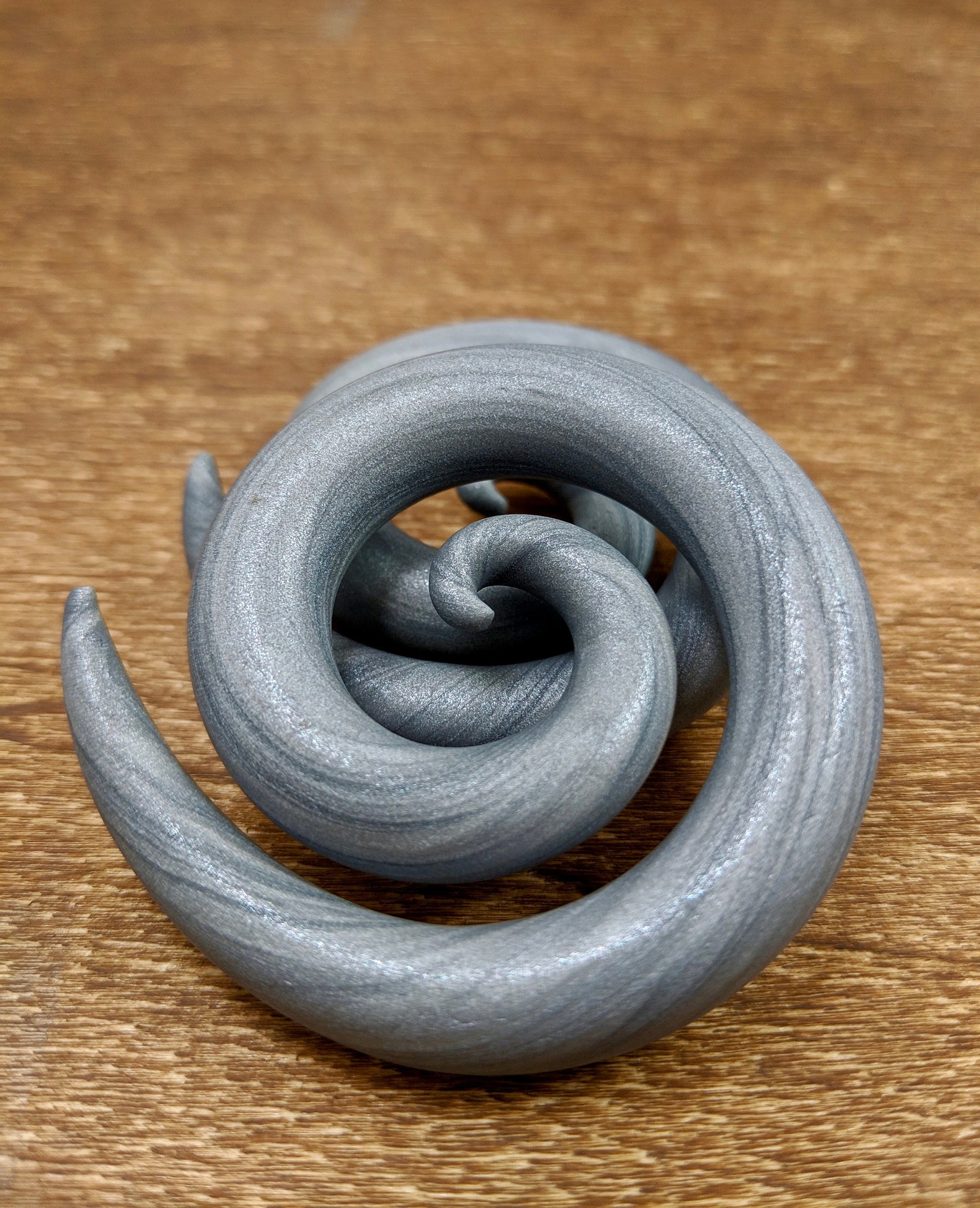 Metallic Silver Spiral Gauges, Gauged Earrings, Plugs Tapers, Handmade ...