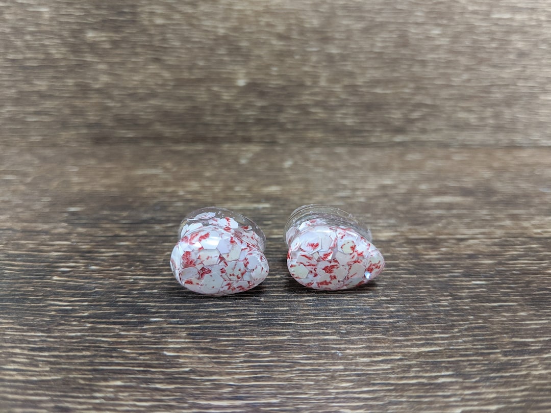 Blood Splatter Glitter Teardrop Plugs, Blood Red Plugs, Unique Gauges ...