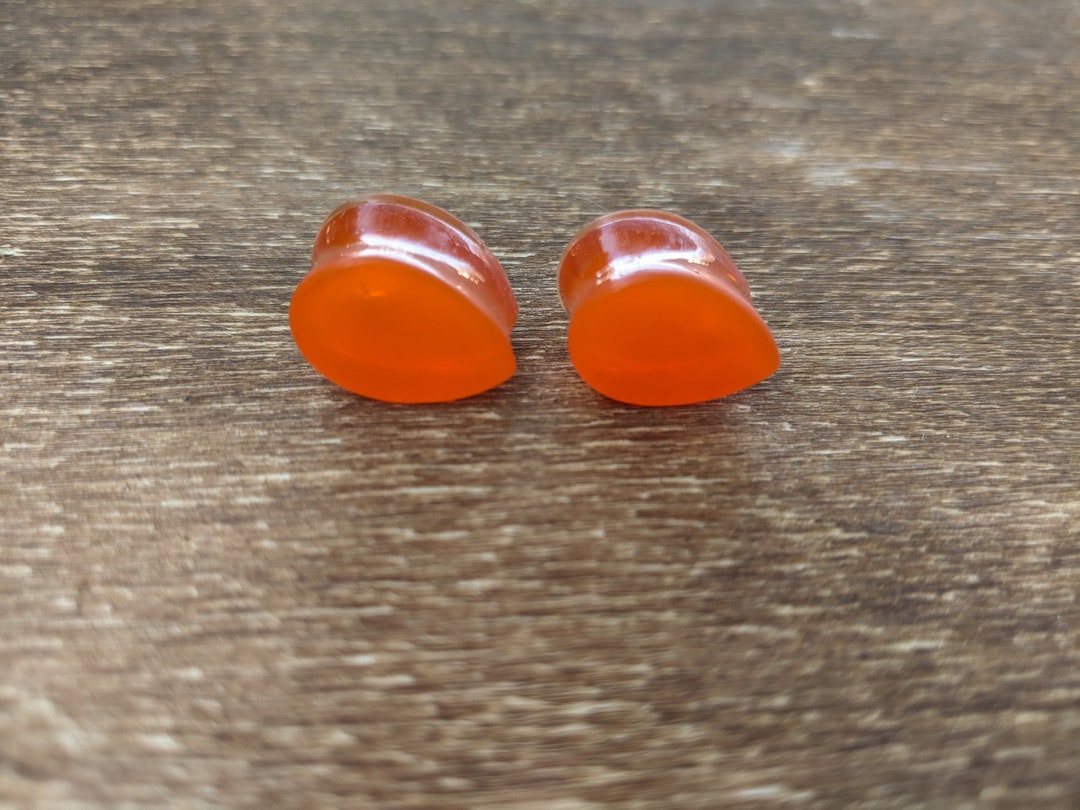 Muted Orange Teardrop Plugs, Teardrop Gauges, Tear Drop, Double Flare ...