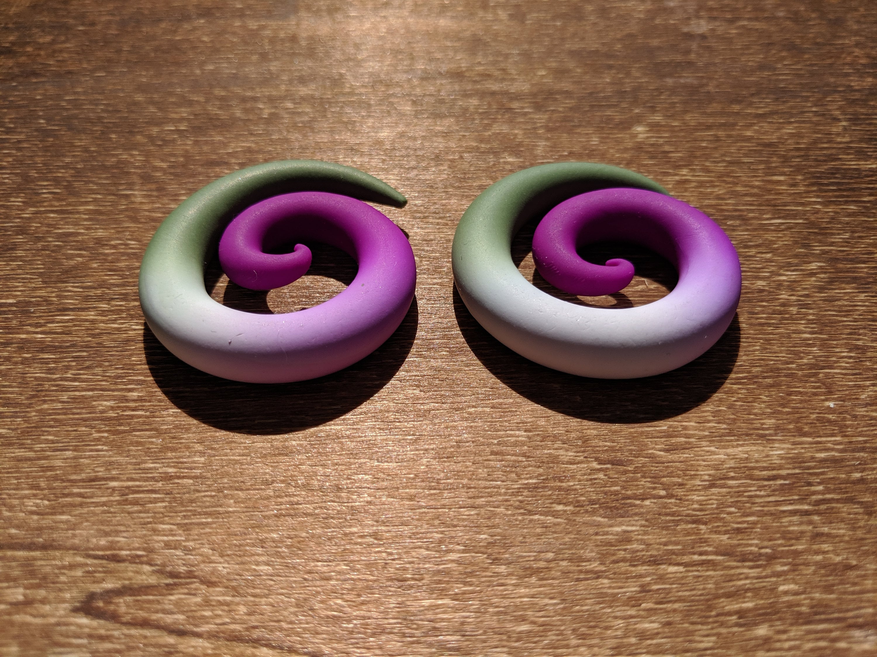 Genderqueer Pride Ombre Gauged EarringsLGBTQIA Customizable | Etsy