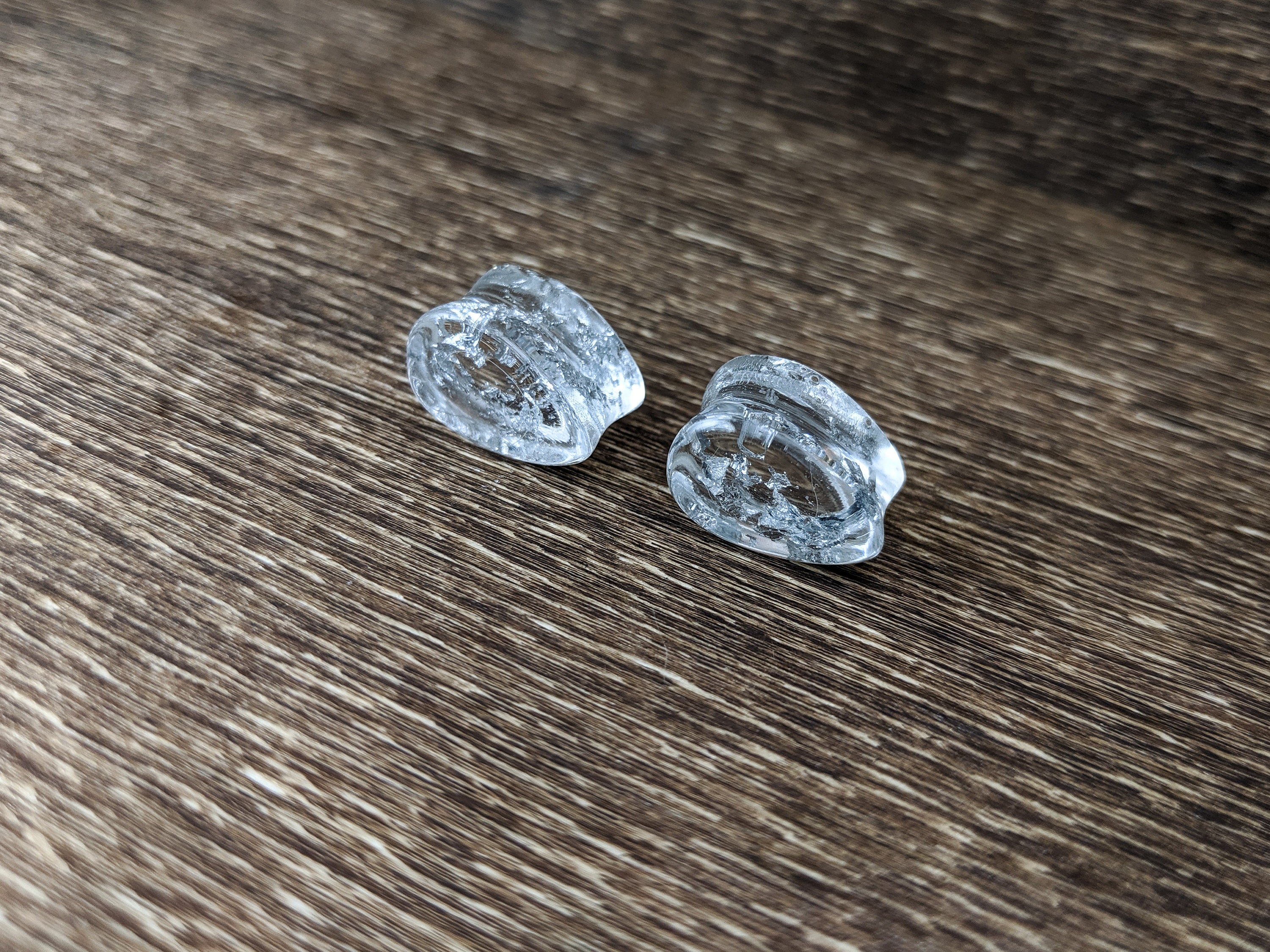 Silver Foil Clear Teardrop Plugs Teardrop Gauges Tear Drop | Etsy