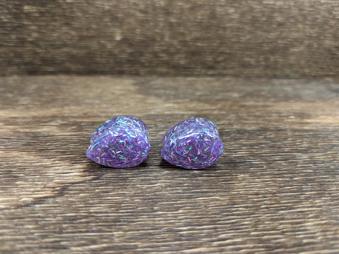 Pastel Purple Holo Glitter Teardrop Plugs, Teardrop Gauges, Double ...