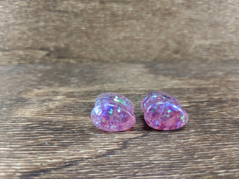 Purple Pink Opal Glitter Teardrop Plugs, Purple Holo Plugs, Teardrop ...