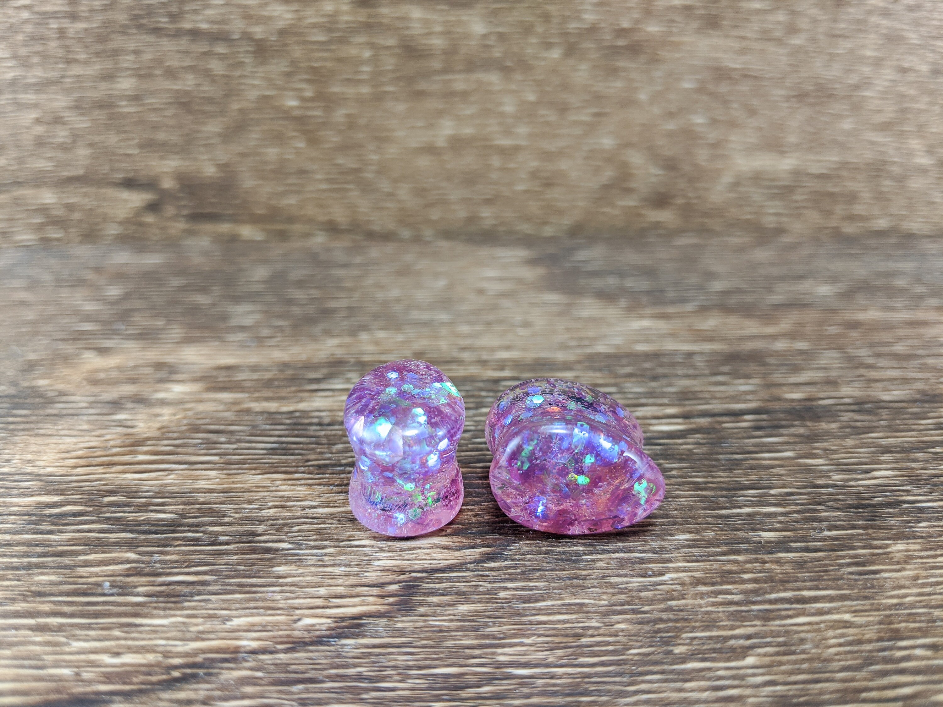 Purple Pink Opal Glitter Teardrop Plugs, Purple Holo Plugs, Teardrop ...