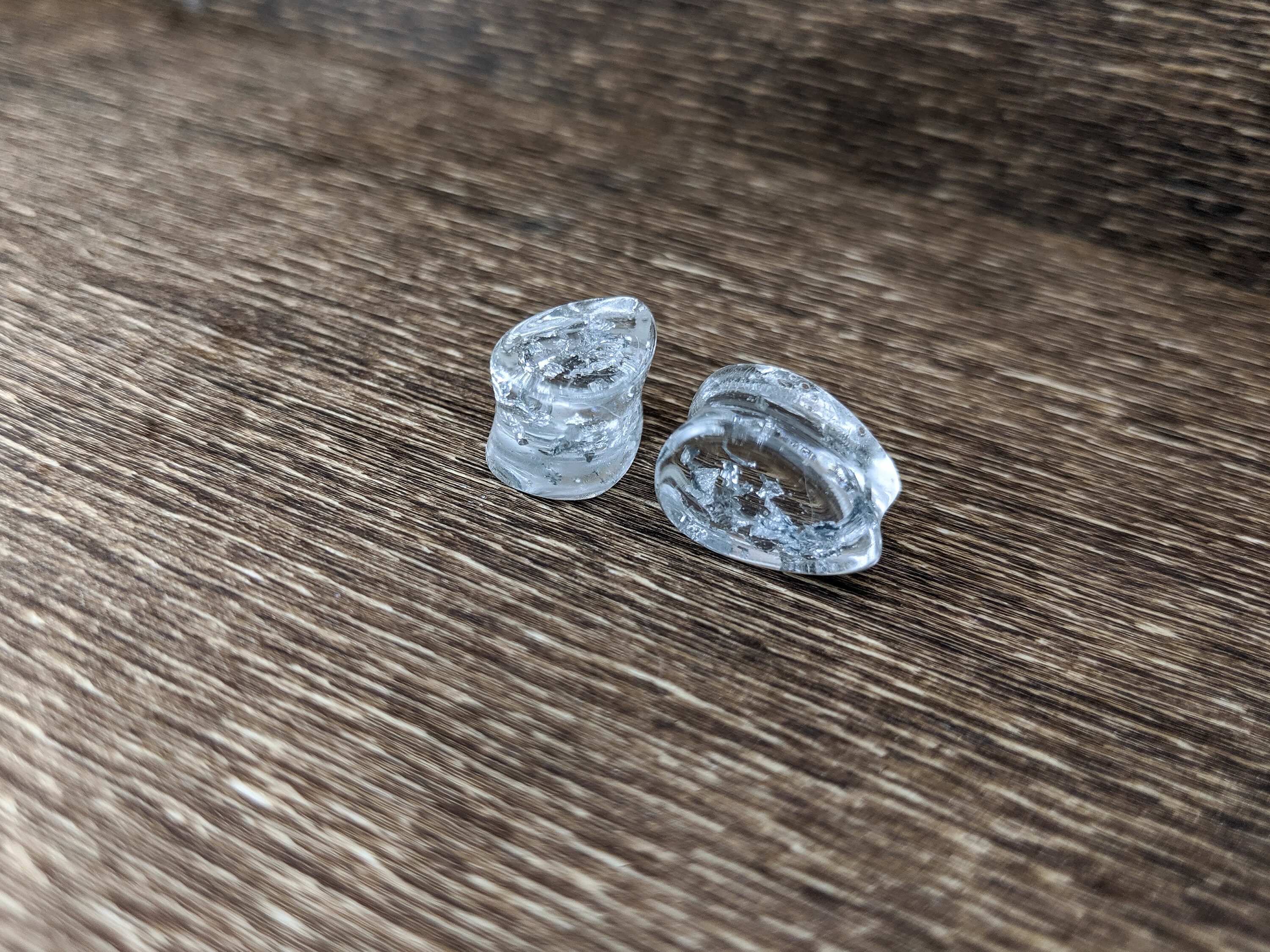 Silver Foil Clear Teardrop Plugs Teardrop Gauges Tear Drop | Etsy
