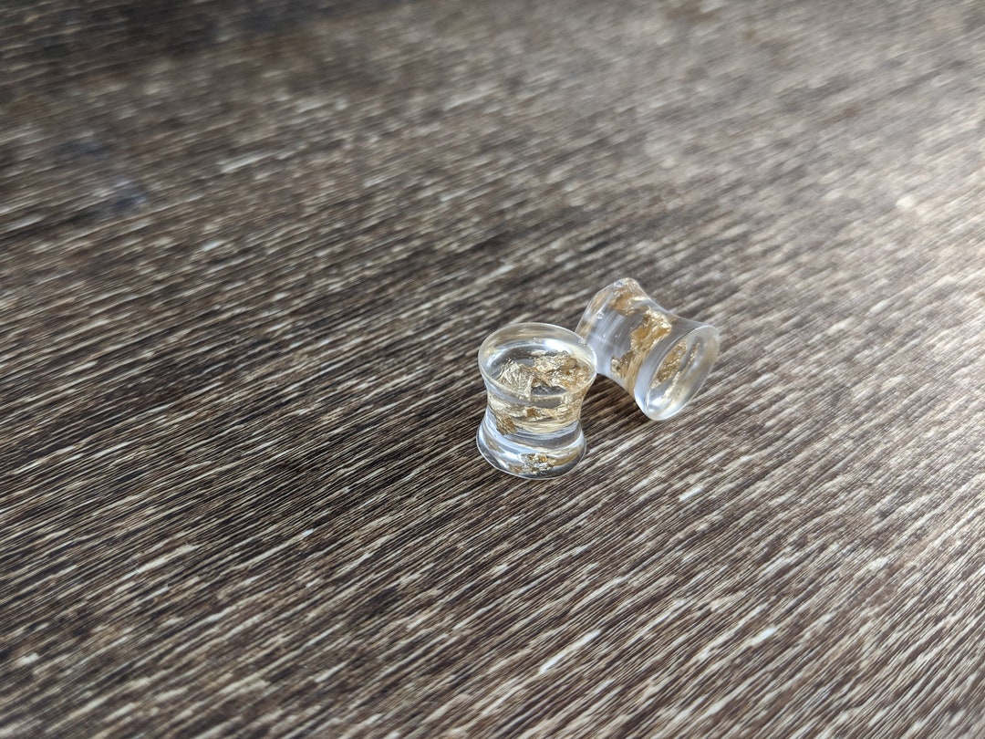 Gold Flake Plugs, Real Gold Foil Plugs, Gold Gauges, Double Flare Plugs ...