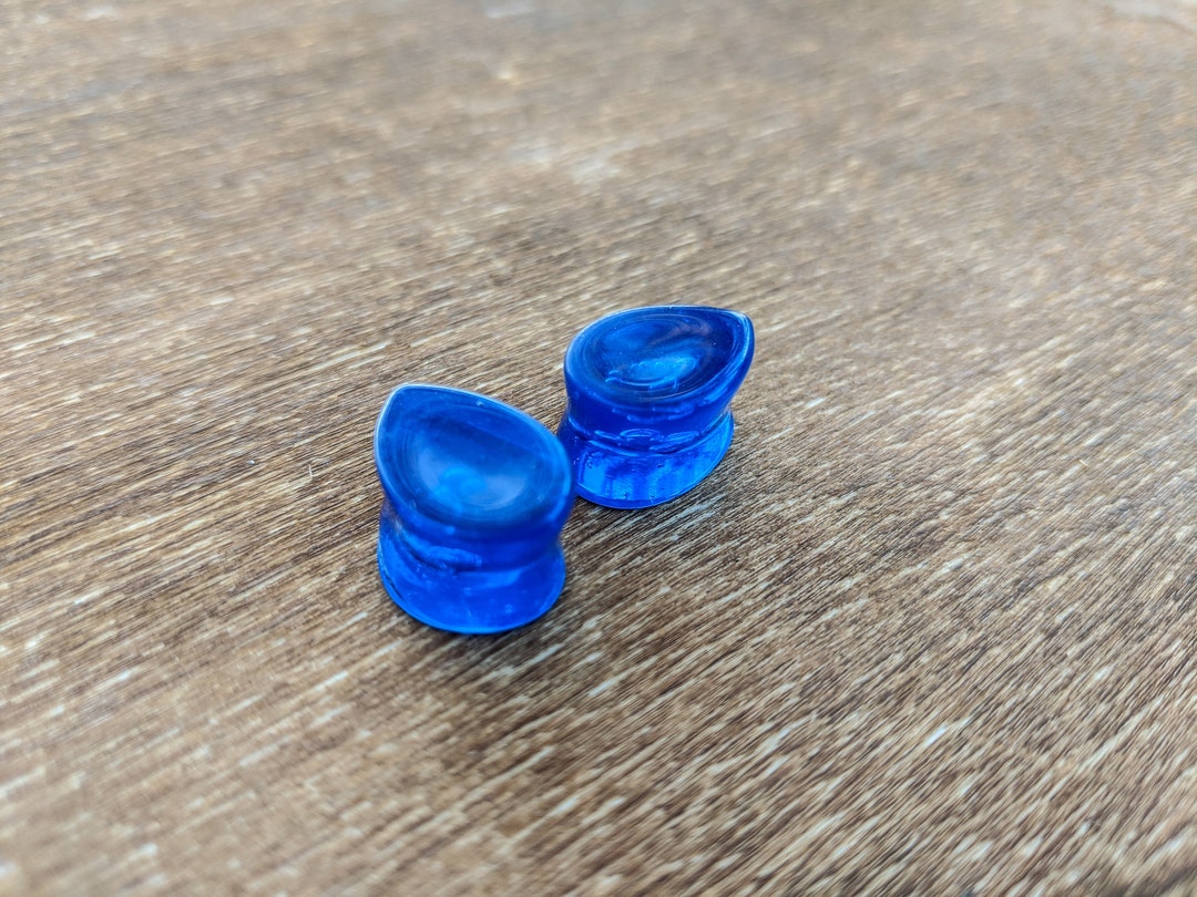 Clear Blue Teardrop Plugs, Teardrop Gauges, Tear Drop, Double Flare ...