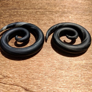 Black Granite Graphite Marbled Gauges, Handmade Clay Gauges, Gauged ...