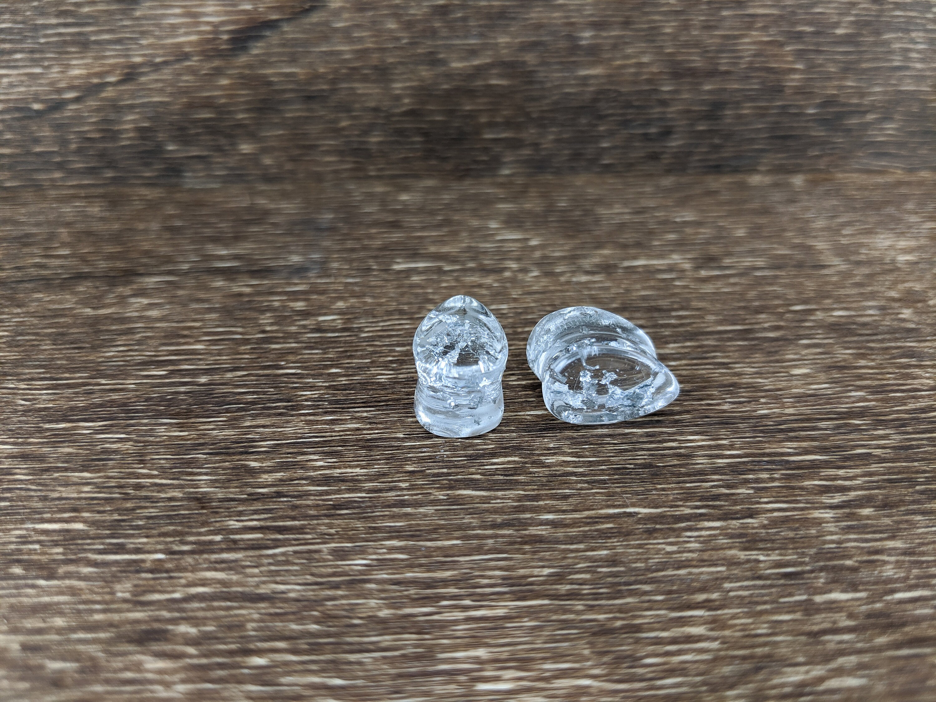 Silver Foil Clear Teardrop Plugs Teardrop Gauges Tear Drop | Etsy