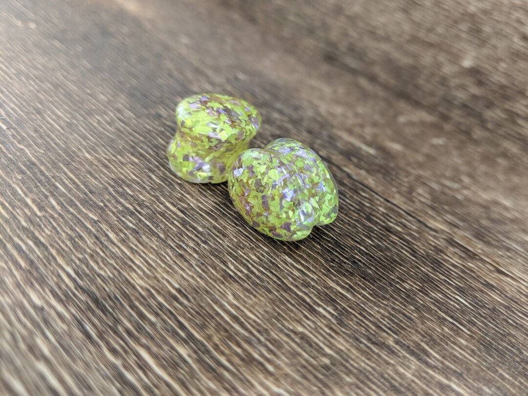 Neon Yellow and Purple Plugs, Teardrop Gauges, Neon Matte Plugs ...