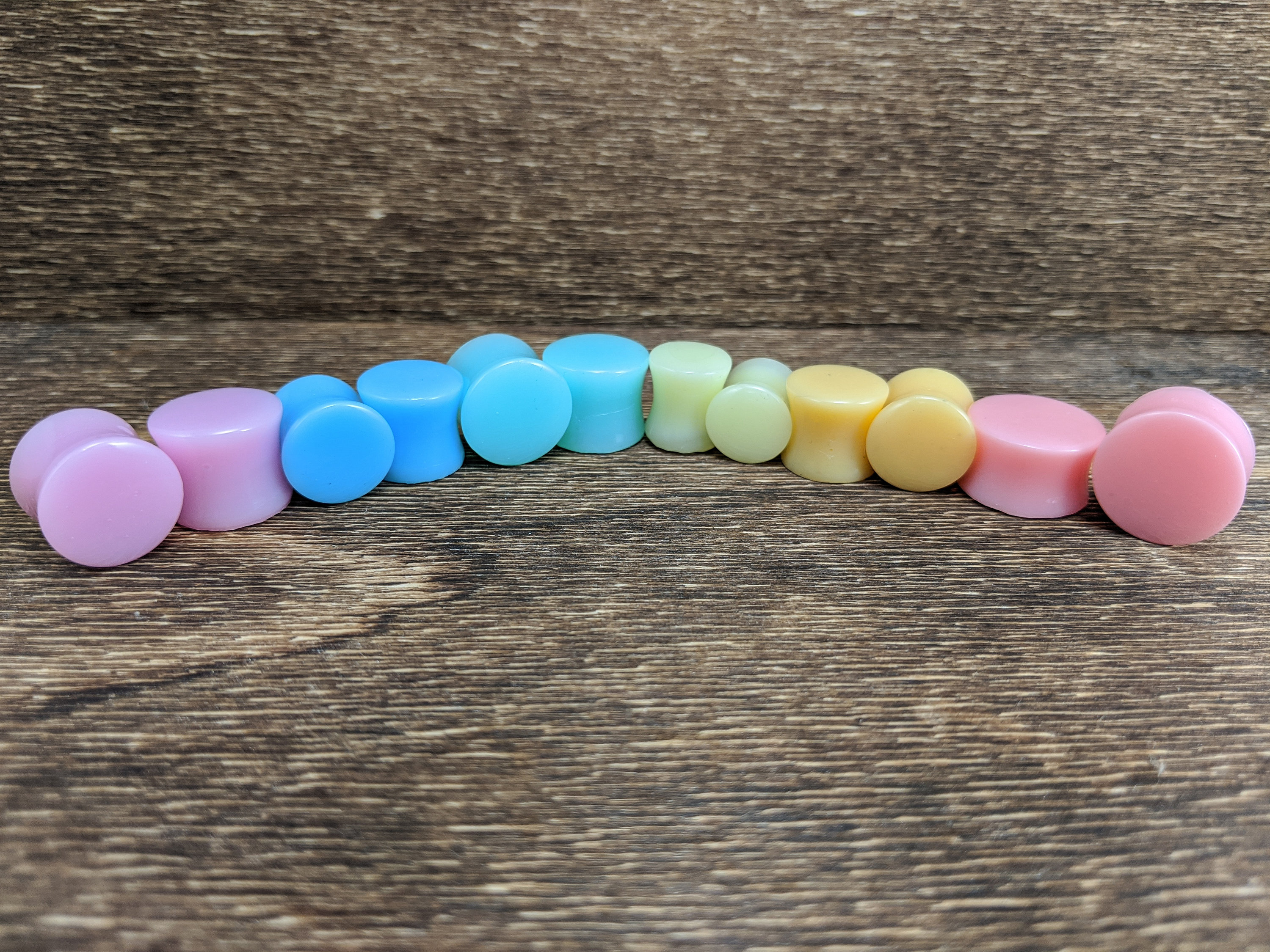 Pastel Rainbow Plug Set Six Color Plug Set Round Gauges | Etsy