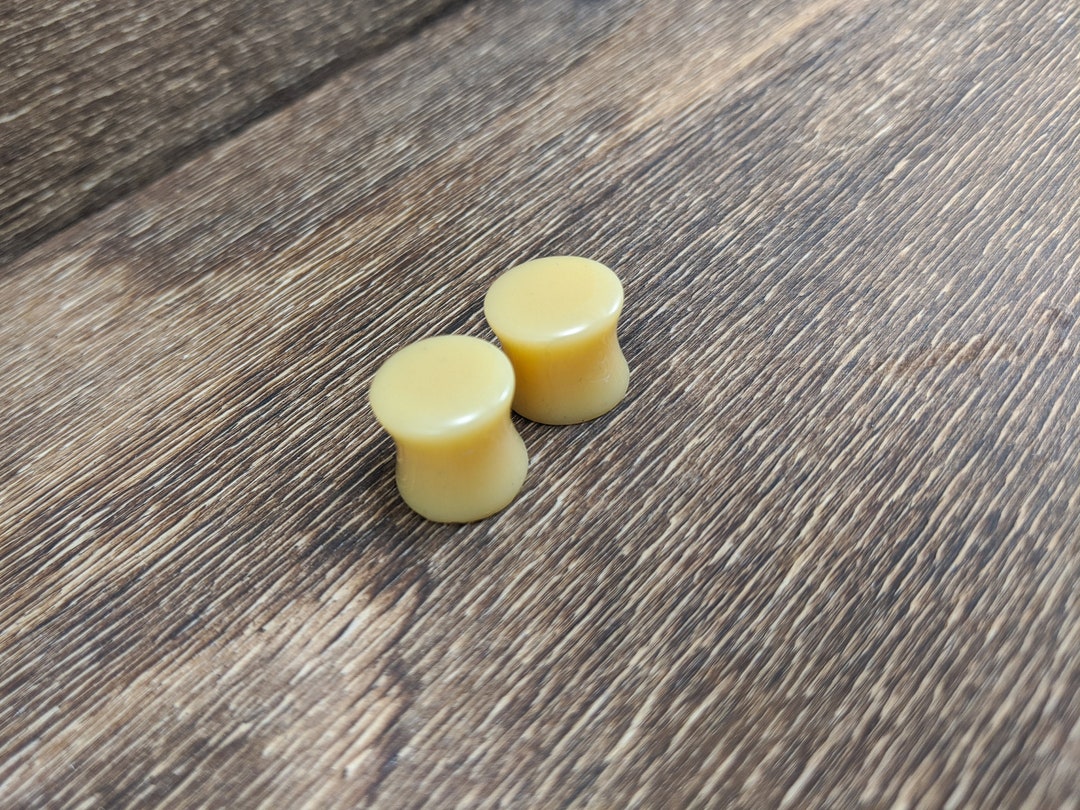Pastel Orange Round Plugs, Double Flare Plugs, Body Jewelry, Handmade ...