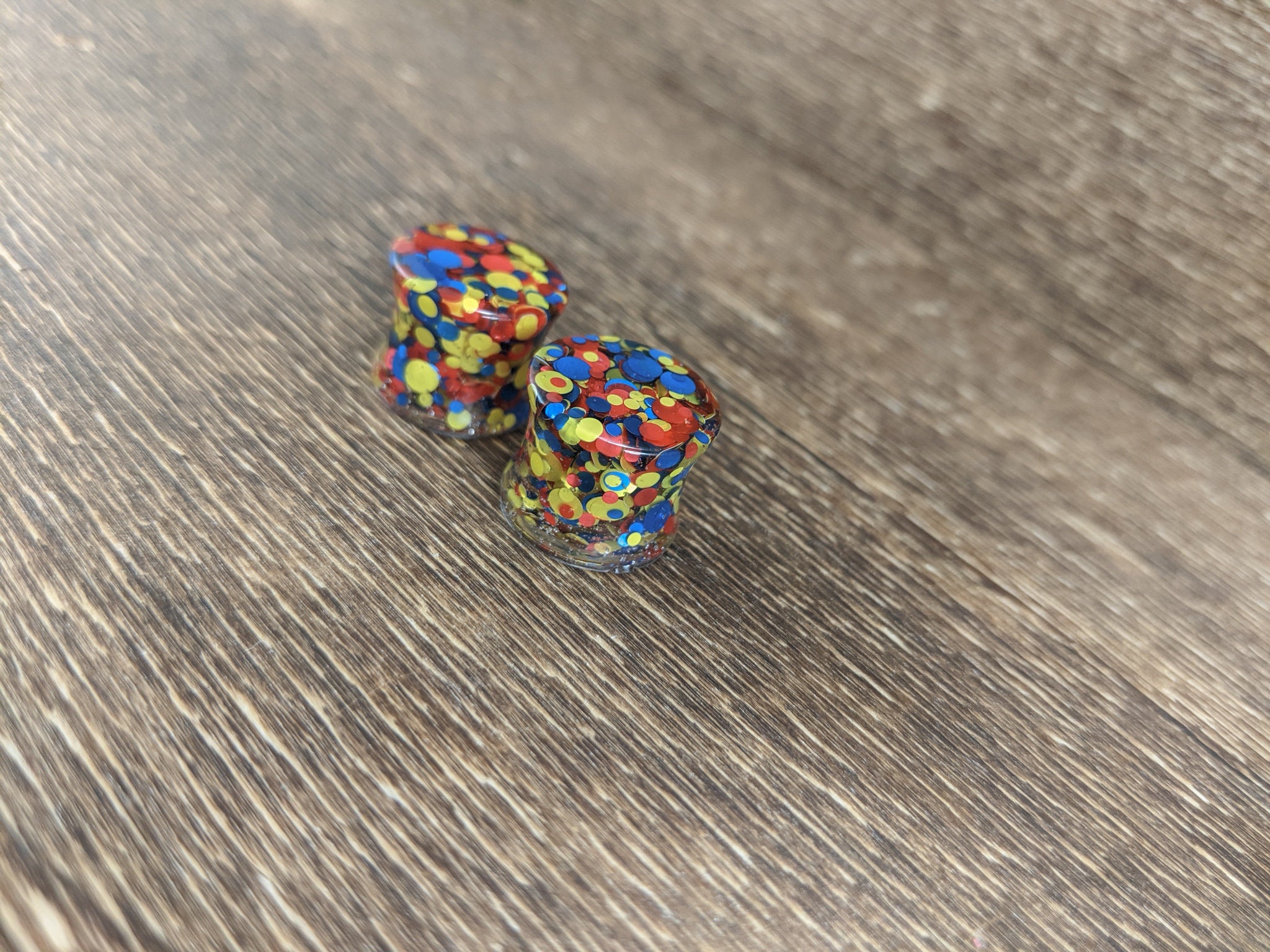 Red Yellow Blue Dots Round Plugs Primary Colors Confetti | Etsy