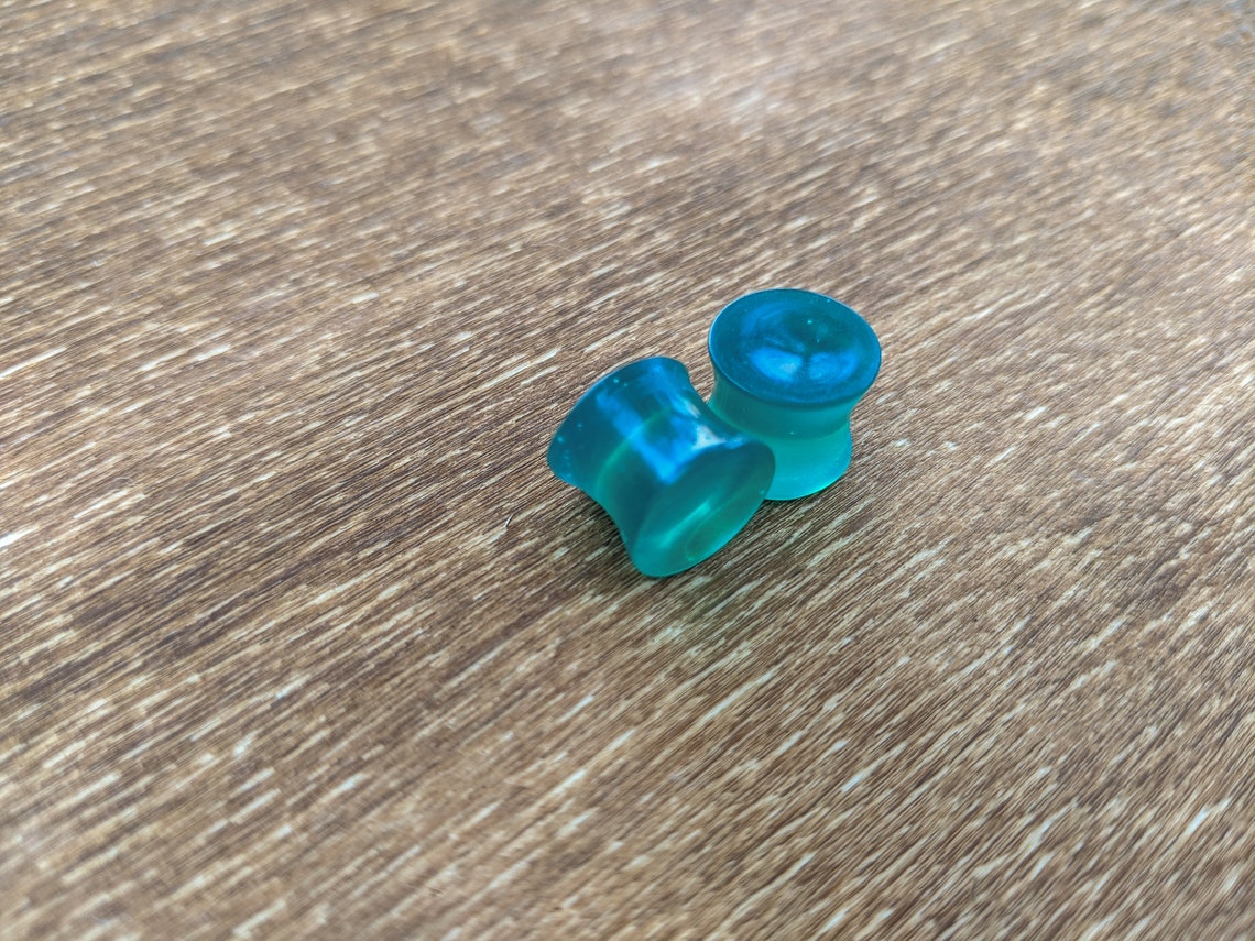 Clear Green Round Plugs Green Plugs Double Flare Plugs Body | Etsy