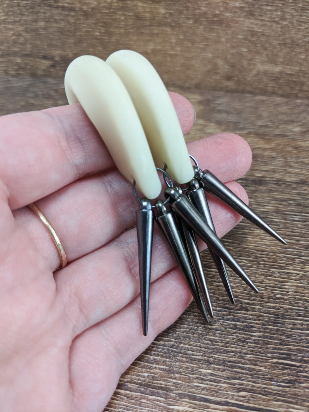 Glow in the Dark Spike Gauges, Halloween Plugs, Customizable, Handmade ...