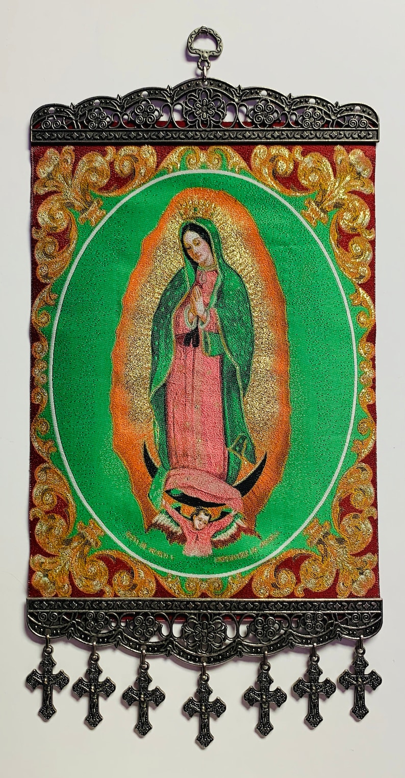 Our Lady of Guadalupe, Christian Icon Tapestry Wall Decor, 7 3/4" W X ...