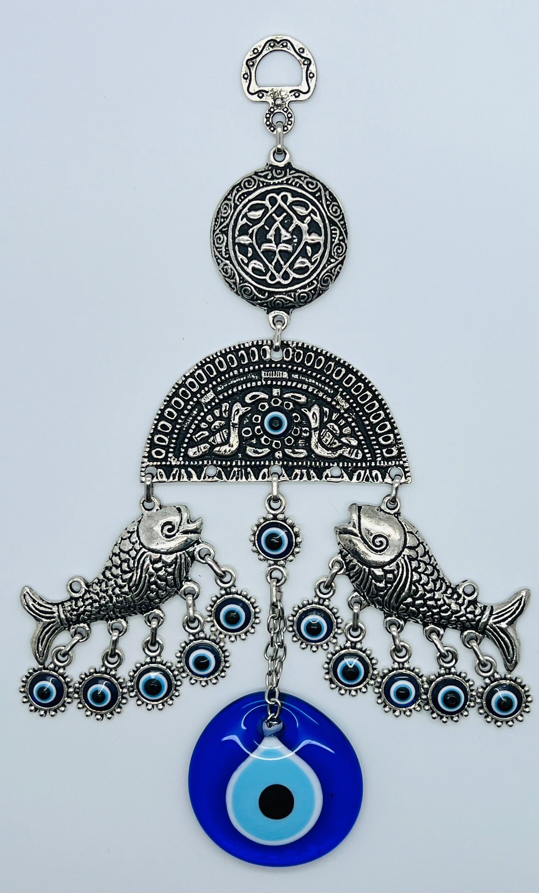 Evil Eye Good Luck Eye Double Fish Metal Ornament, New - Etsy